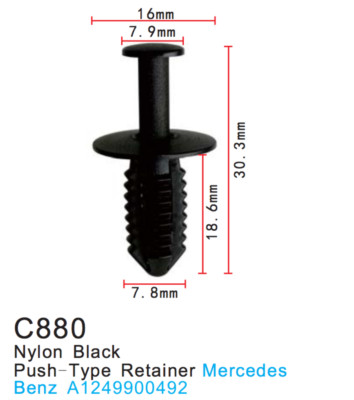 C880 - Automotive Plastic Clips - 100PCS - Push Type Retainer for ...