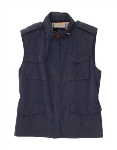 BROOKSFIELD Mens Utility Gilet UK 36 Small Navy Blue Cotton MQ09 | eBay