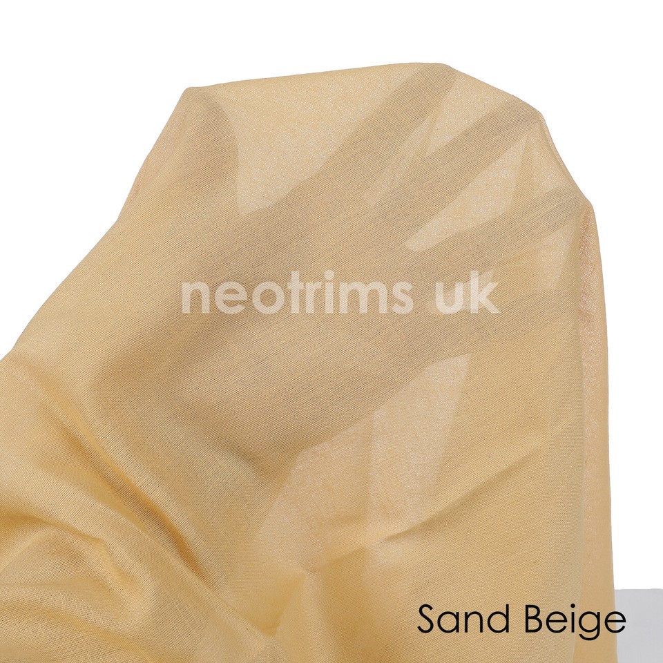 Cotton Voile Lawn Fabric Sheer Gauze Natural Muslin Curtain Wedding ...