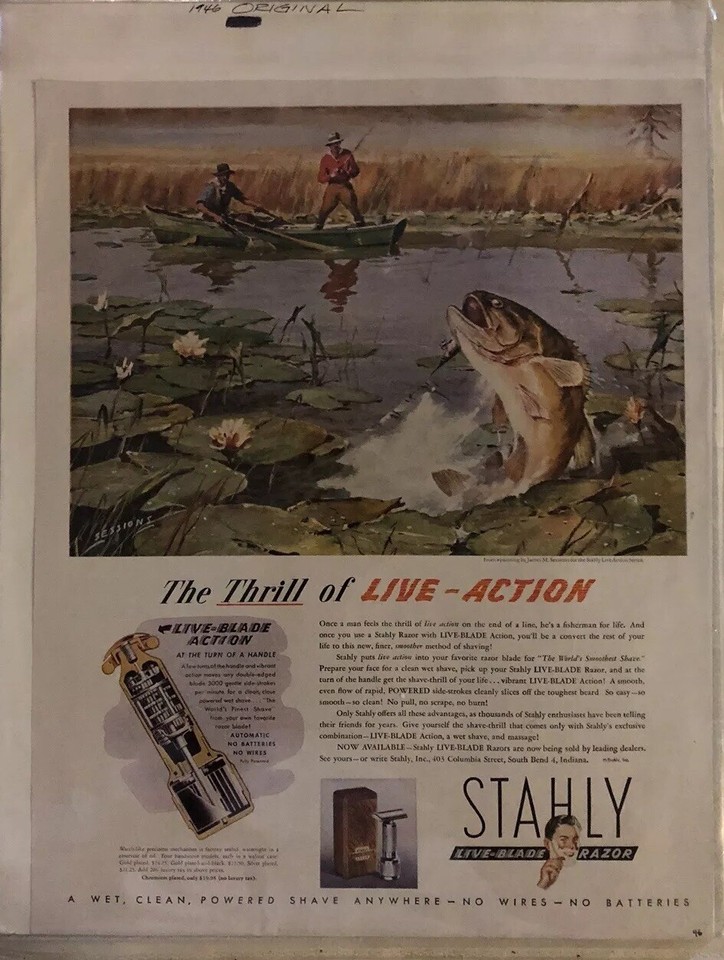 1946 Bulova Excellency Group 21 Jewels/Stahly Live-Blade Razor Ad | eBay