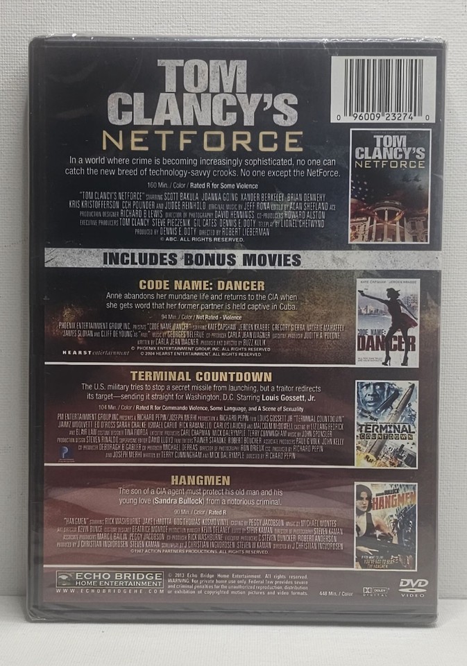 TOM CLANCY'S - NETFORCE (DVD 2013) SEALED WITH 3 BONUS MOVIES - 4 ...