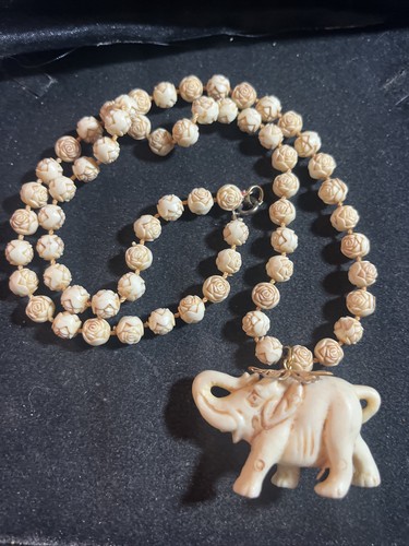 Plastic Ivory Look Elephant Necklace 5-11 | eBay