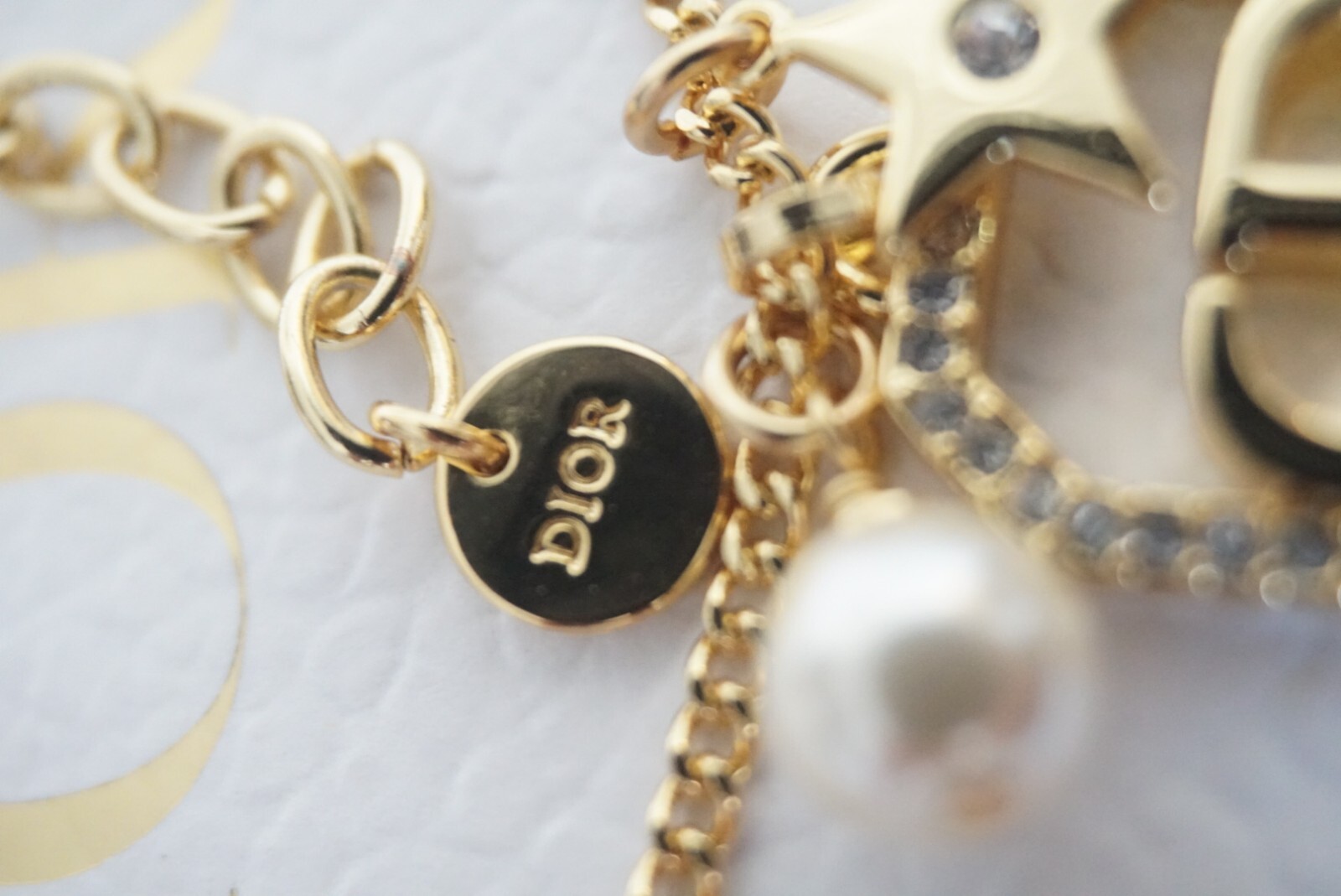 100% Christian DIOR NECKLACE Logo CD signature - Gem