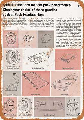 METAL SIGN - 1971 Dodge Scat Pack Options - Vintage Look Reproduction ...
