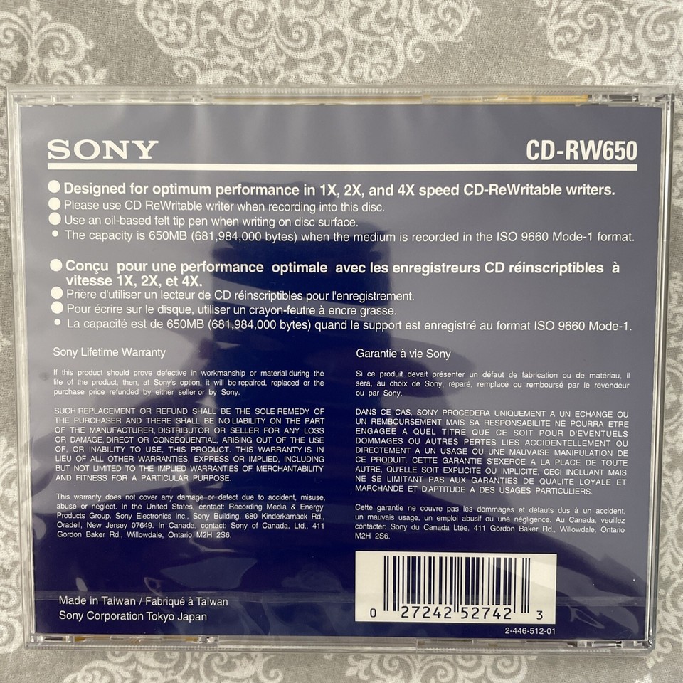 (8) Sony CD-RW 650 MB 74 Min Multi Speed 1X 2X 4X Rewritable | eBay