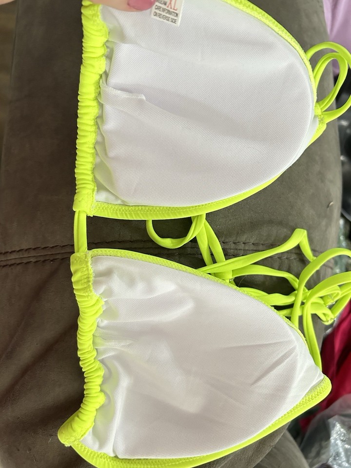 Neon Green Thong Style String Bikini Bathing Suit New-size XL-C7 | eBay UK