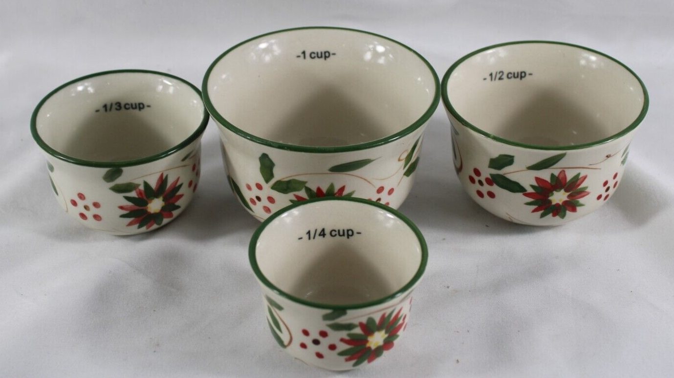 Temp-tations Old World Vivid Floral Measuring Cups, Nesting Set of 4 ...