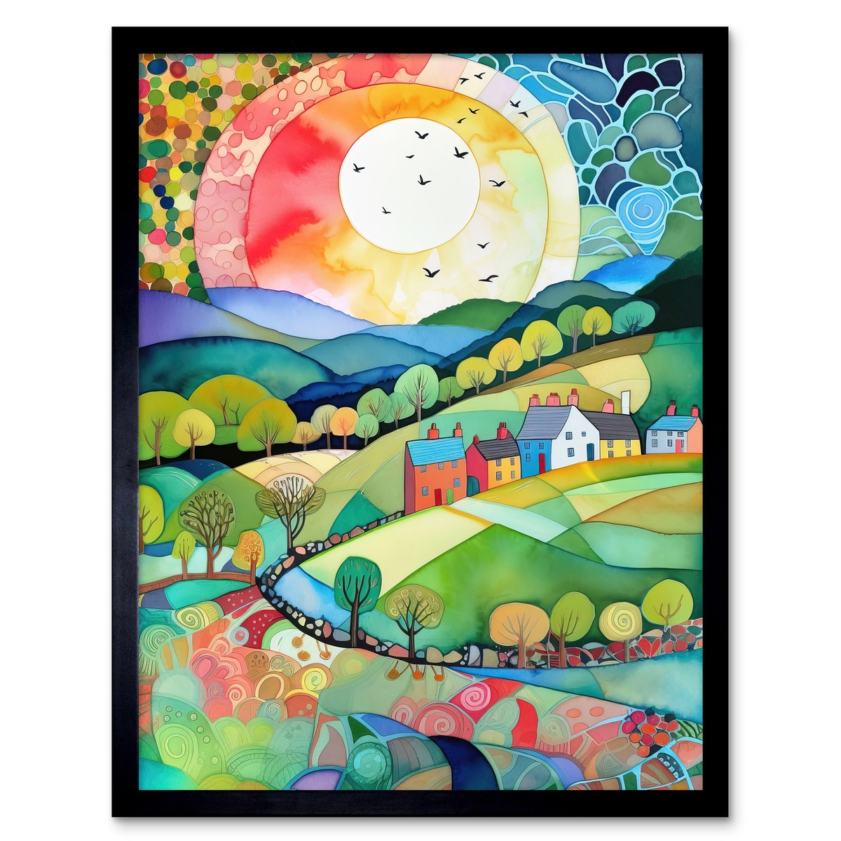 Whimsical Abstract Landscape Paintings Colour Loves Colour. Acrylic