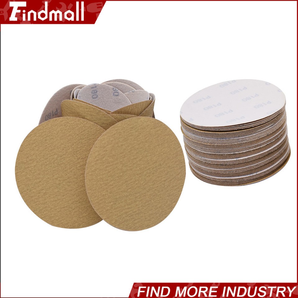 Findmall 320 Grit NO-Hole 100 Pack 6" Hook Loop Pads Flocking Sanding ...