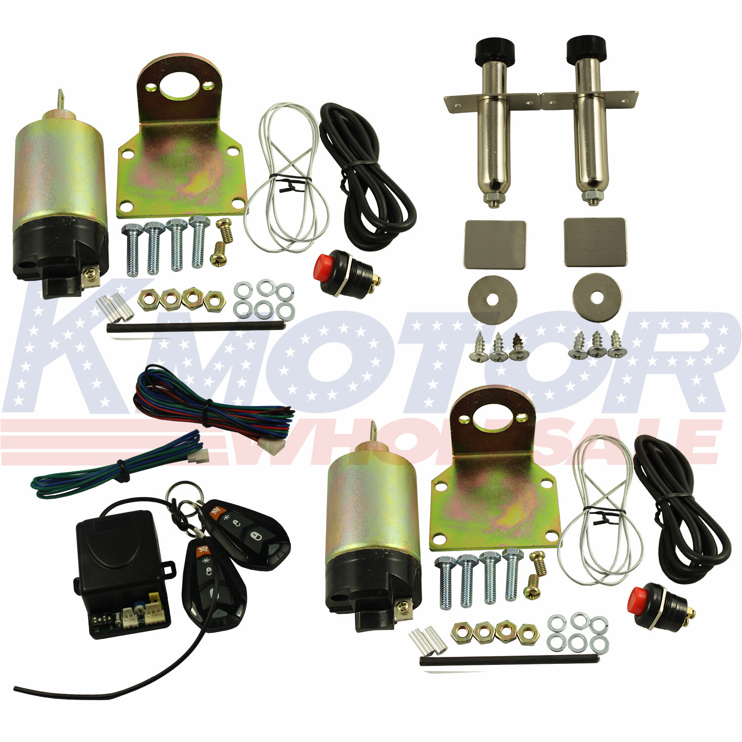 Shaved Door Handle Kit 2 Doors Popper Solenoid Street Rat Hot Rod Car ...