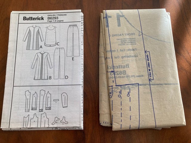 Butterick 6293 Long Open Jackets Top and 2 Pants Sz 16 18 20 22 24 ...