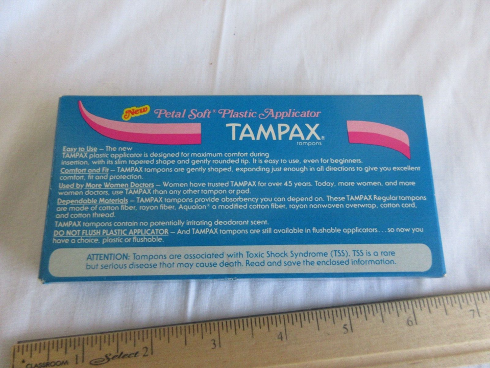 Vintage Tampax Tampons Petal Soft 4-Pack Sample 1985 Sealed Box | eBay