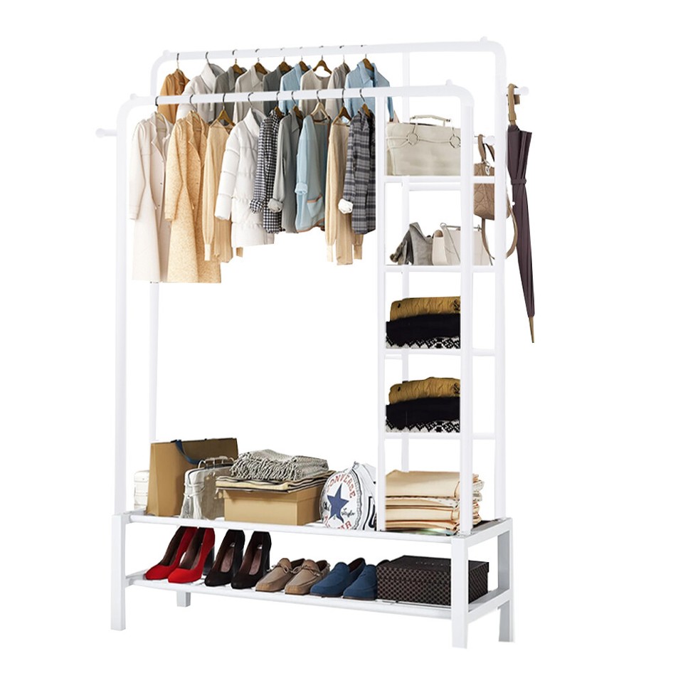 Heavy Duty Clothes Rail 120Kg Load Sturdy Clothes Rack with Shelfs ...