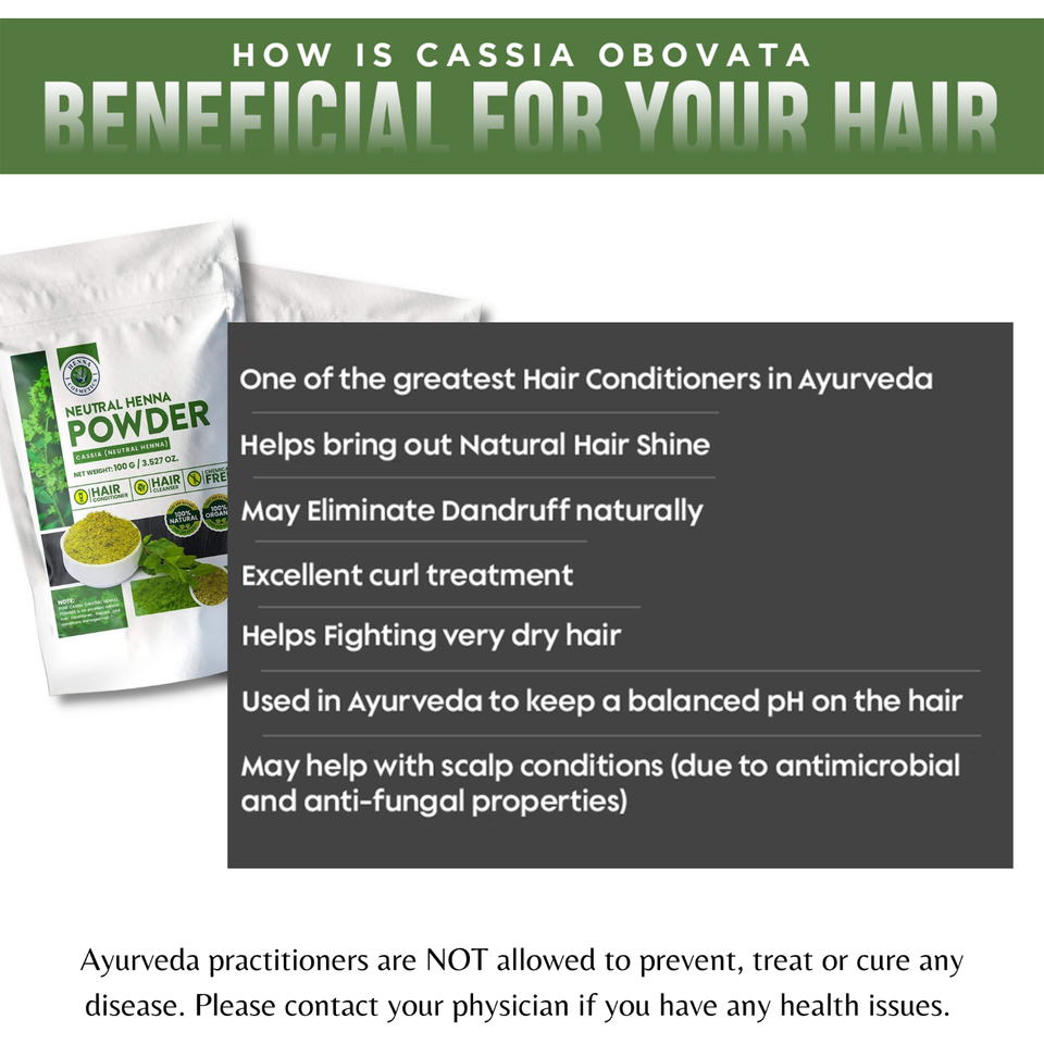 Cassia Obovata (Neutral Henna) Powder |100 Grams (3.5 oz.)| Colorless ...