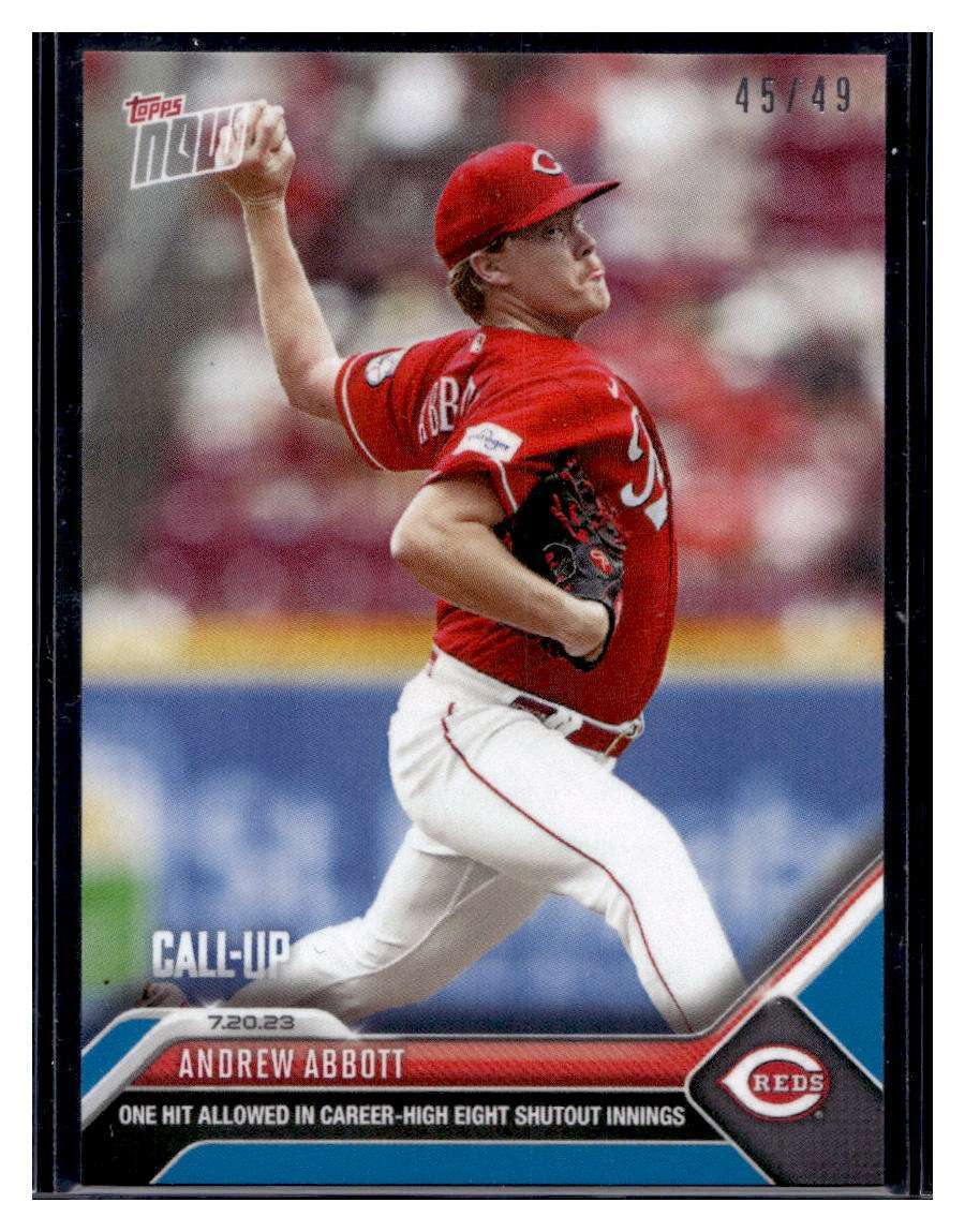 2023 Topps Now #593 Andrew Abbott Blue Parallel Card #d 45/49 Call-Up ...