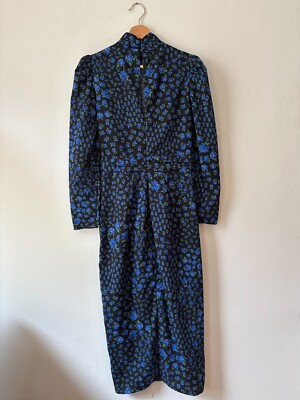 Saylor brand blue and black floral cocktail dress | eBay