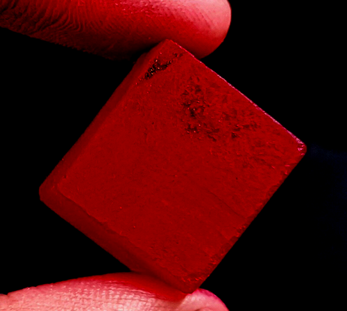 100 Ct Cube Rough Natural Red Ruby Rough DYED Certified Opaque Loose ...