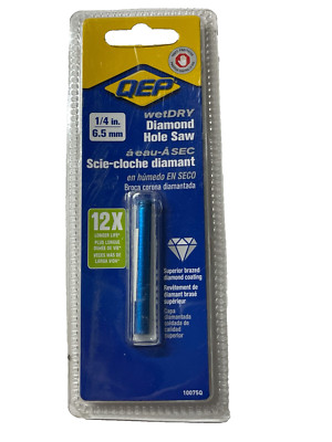 QEP 1/4 in. / 6.5 mm Extreme Pro Wet/Dry Diamond Hole Saw 12x Longer ...