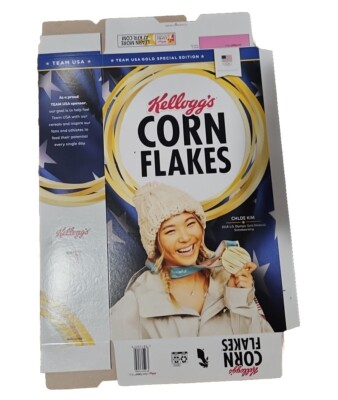 2018 Kelloggs Corn Flakes Chloe Kim Cereal Box (Empty) | eBay
