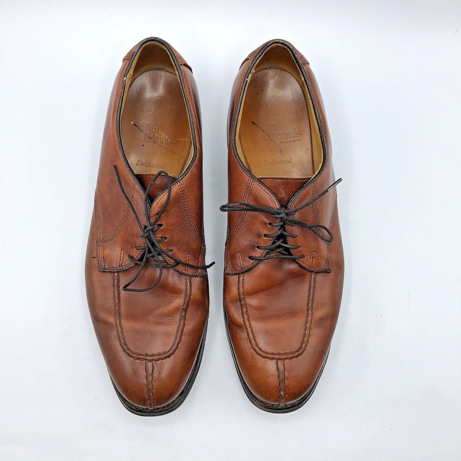 Allen Edmonds Dellwood Men Brown Leather Split Toe Oxford Shoe Size 10 ...