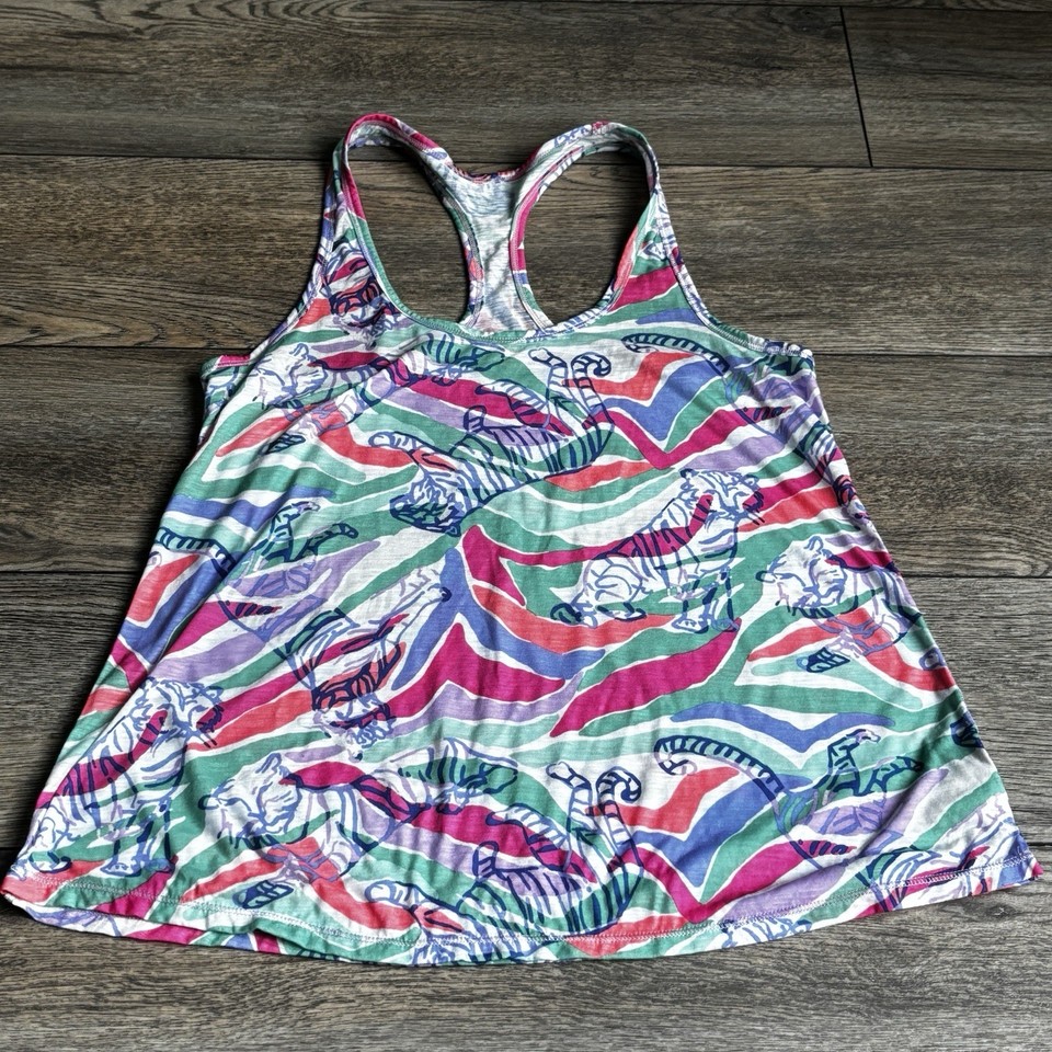 Lilly Pulitzer Luxletic Racerback Tank Top Shirt Tiger Green Orange ...