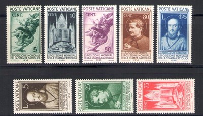 1936 Vatican, Complete Vintage 8 Ordinary Post Values, MNH ** | eBay