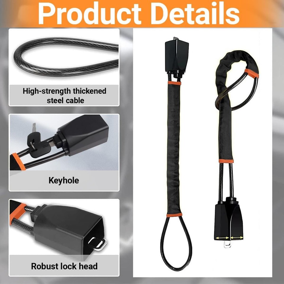 Adjustable Car Steering Wheel Seat Belt Lock Anti-Theft Reinforced ...