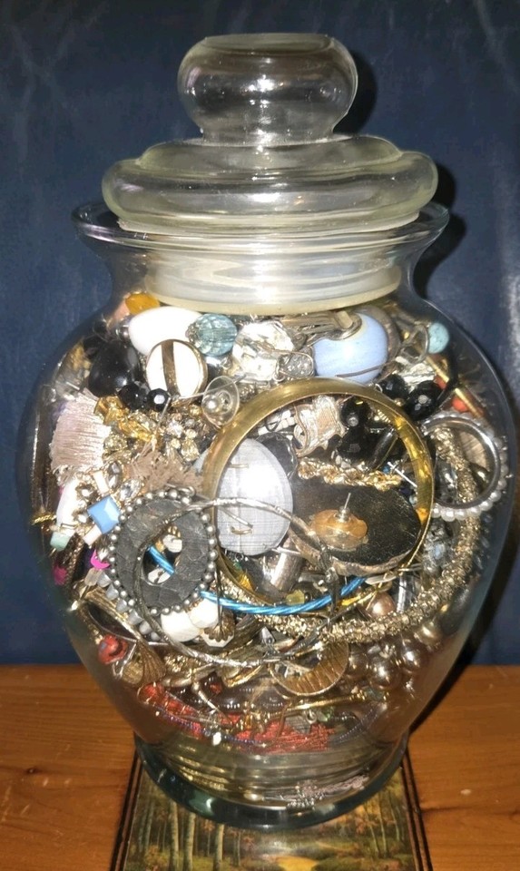 Mystery Jewelry 5 LB CRAFT Jar~ALL Single Earrings~Vintage To Now ...