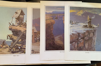 1972 Lloyd Mitchell Leanin' Tree SKINNY SALOONS Collection 4 Prints ...
