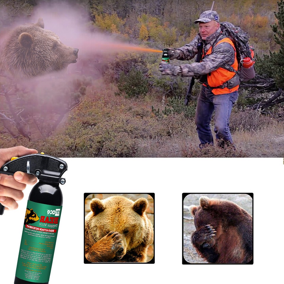 Bear Repellant Spray 16 oz w/ Spray rack Self Defense - Bear Attack ...