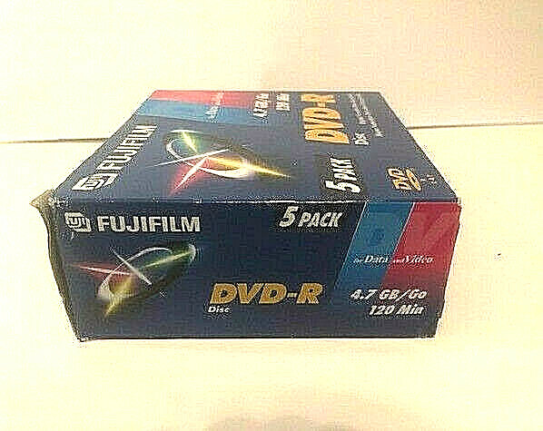 FUJIFILM DVD-R BOX OF 5 IN JEWEL CASES - 4.7 GB / GO 120 MIN. - FACTORY ...