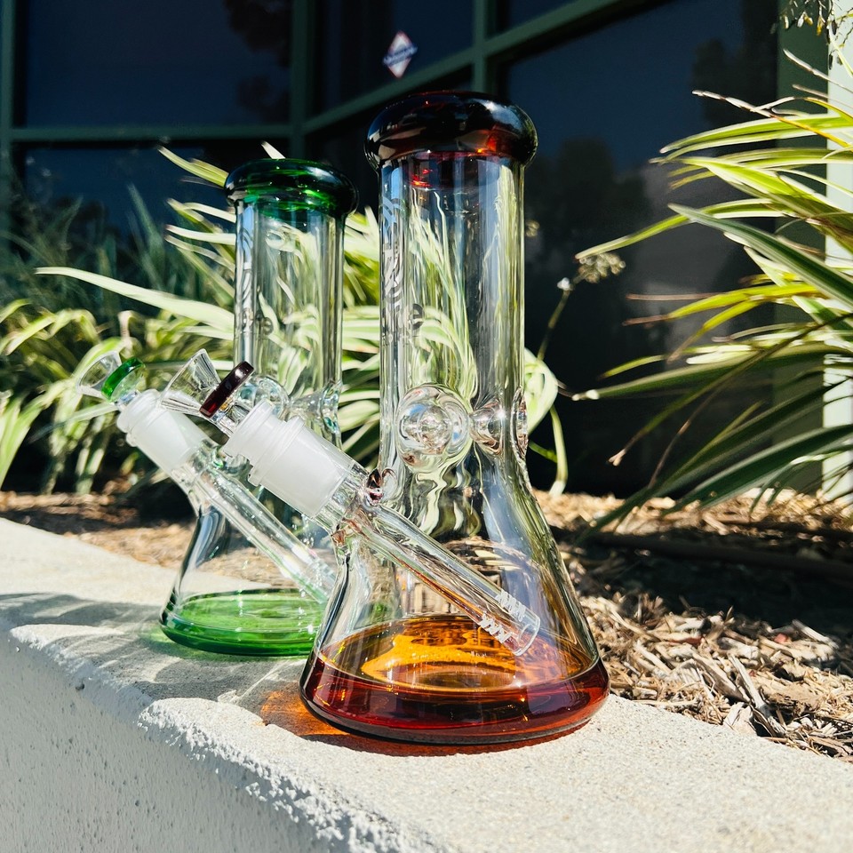8" 50x7 50mm Assort Color Lip Base Glass Bong Super Thick Beaker ...