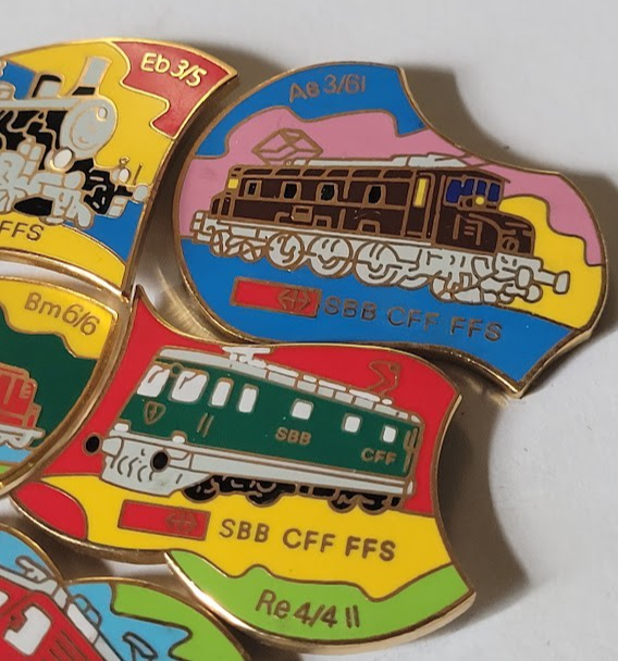 PINS PIN TRAIN LOCOMOTIVE PIN RAILWAY ENGINE COLLECTION PUZZLE 5 PINS ...