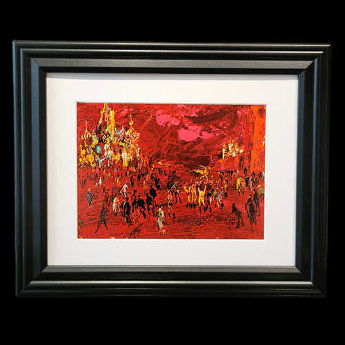 Leroy Neiman Red Square Signed in the Print Vintage Offset Lithograph ...