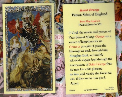 Santos St. George Con Oración - Laminado Santa Tarjeta 800-5370 | eBay.de