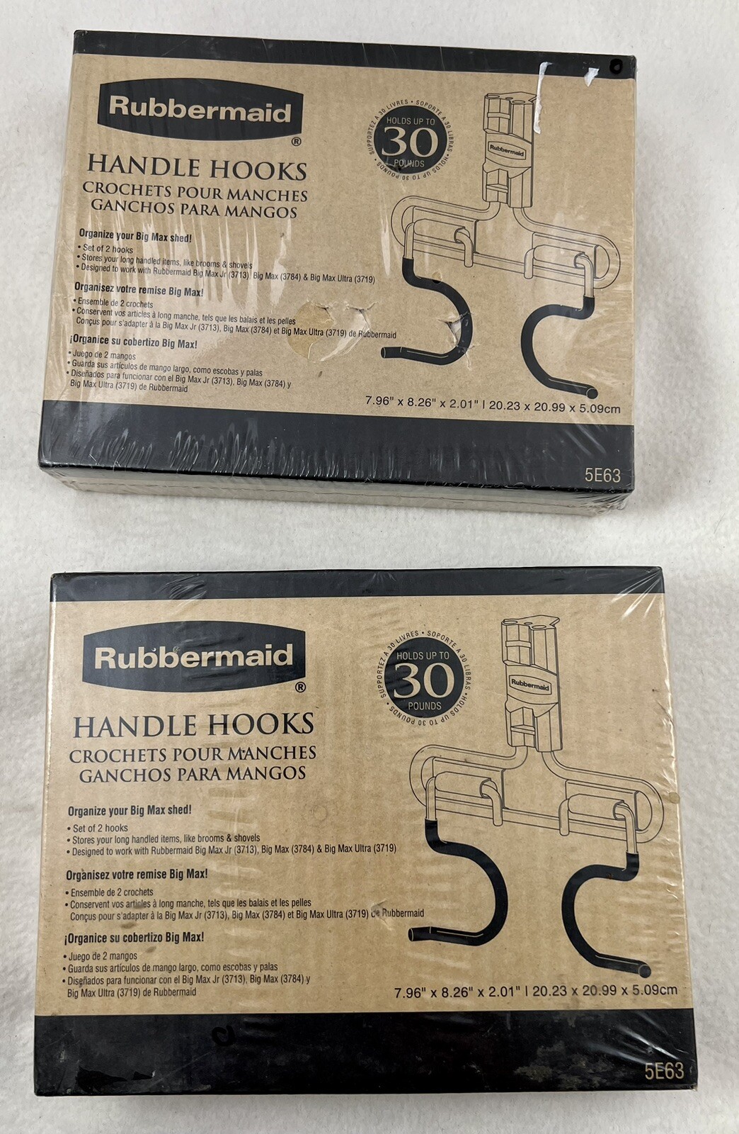 Rubbermaid Big Max Shed Utility Handle Hooks 5e63 Holds 30 Lbs. for ...