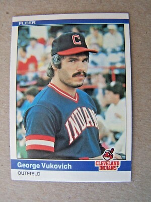 1984 FLEER # 555 GEORGE VUKOVICH BASEBALL CARD CLEVELAND INDIANS SET ...