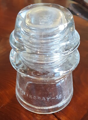 Vintage Hemingray 16 Made in USA 8B-39 Clear Glass Electrical Insulator ...