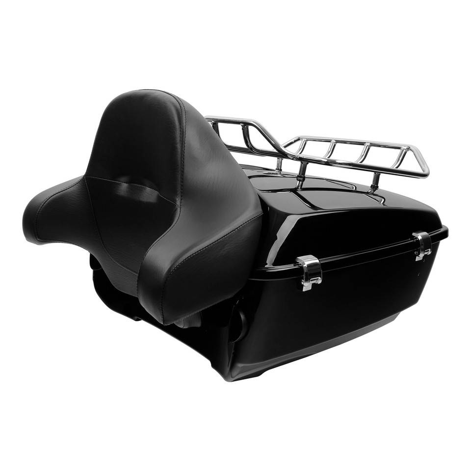 King Trunk W/ Rack Backrest Pad Fit For Harley Touring Models Road ...