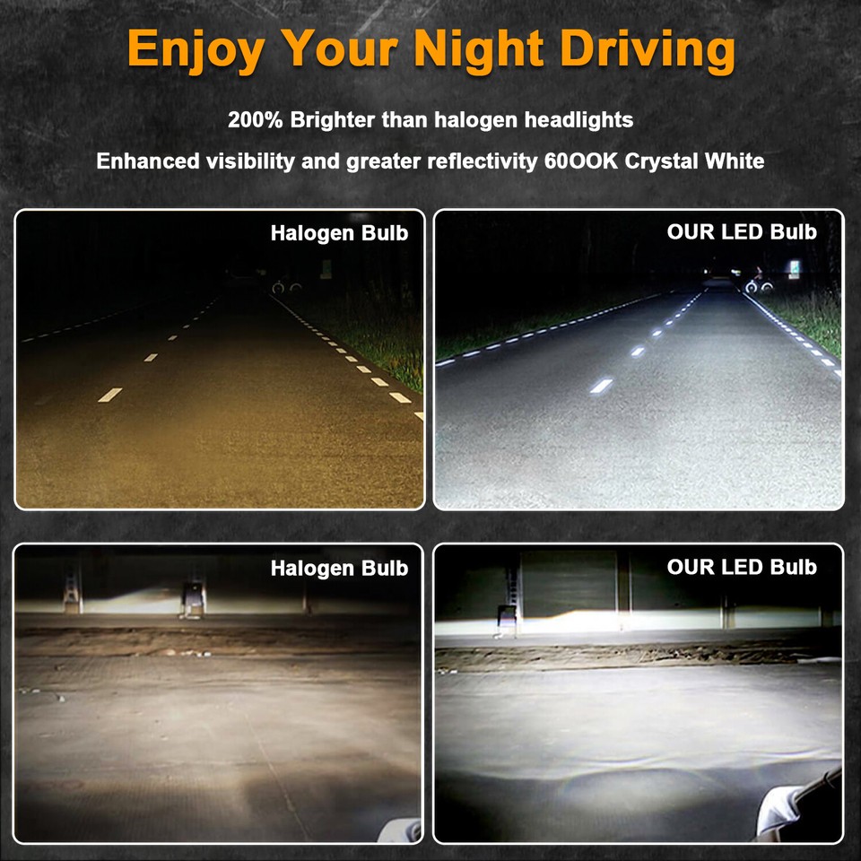 For 2004-2014 Ford F-150 6000K K9 LED Headlight Hi/Lo+Fog Light Bulbs ...