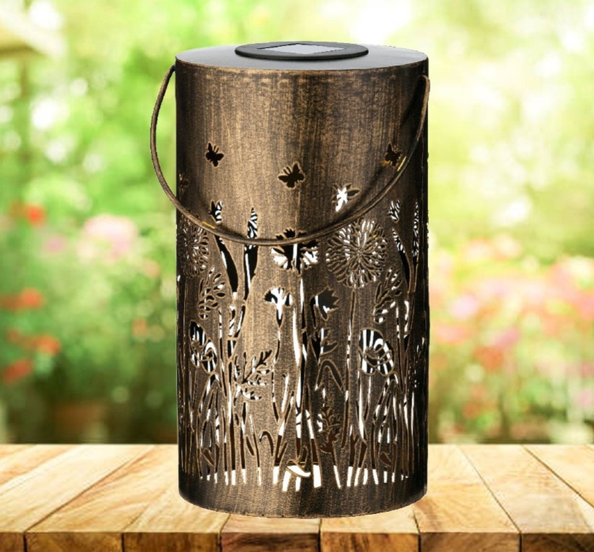 Rustic Outdoor Solar Lanterns UQL1380 Historic Outdoor Post/Pier