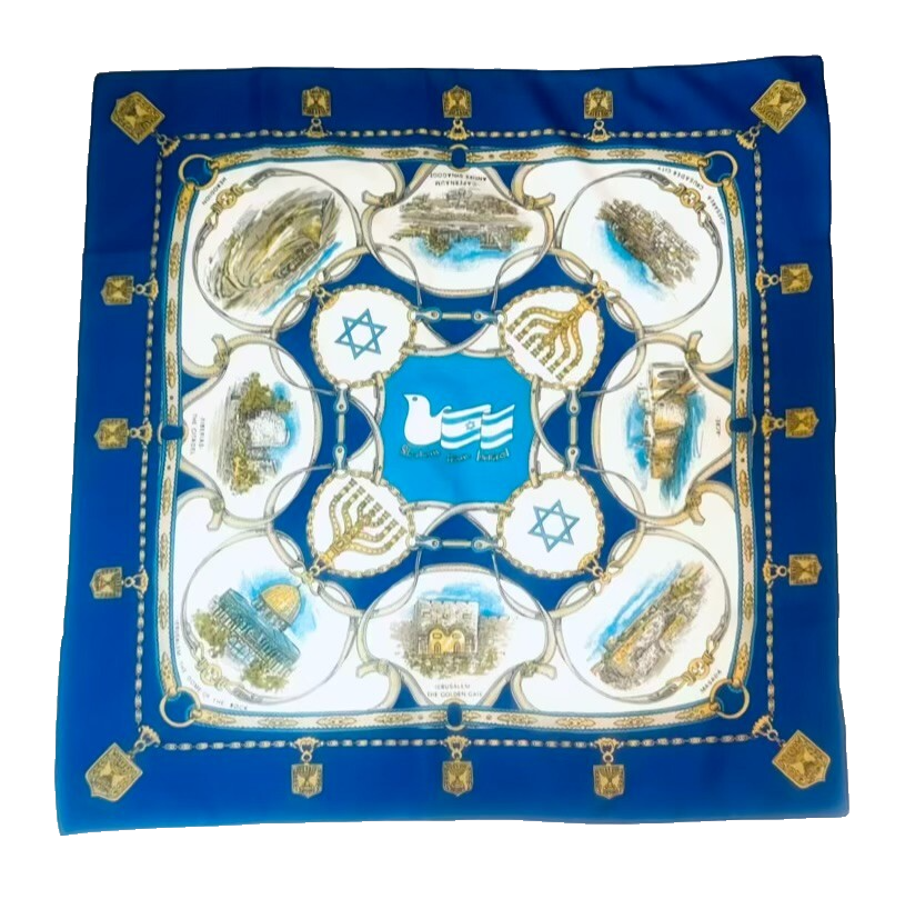 VTG Israel Square scarf Holy Land Landmarks Jewish Heritage Menorah ...