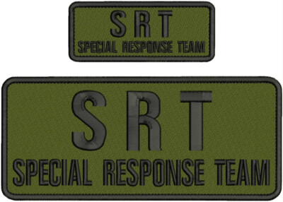 S R T/SPECIAL/RESPONSE/TEAM EMB PATCH 4X10 AND 2X5 hook on back BLACK ...