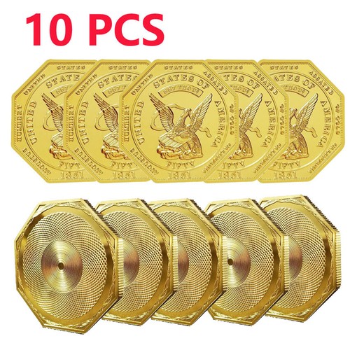 10PCS 1851 American Humbert Octagonal Coin Commemorative Eagle Medal ...