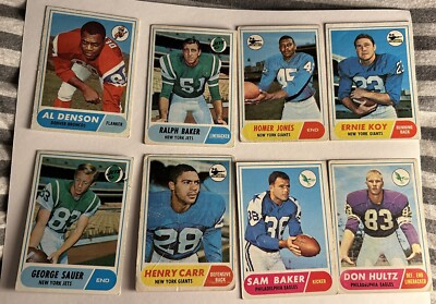 1968 topps football LOT 8 Cards V50 | eBay