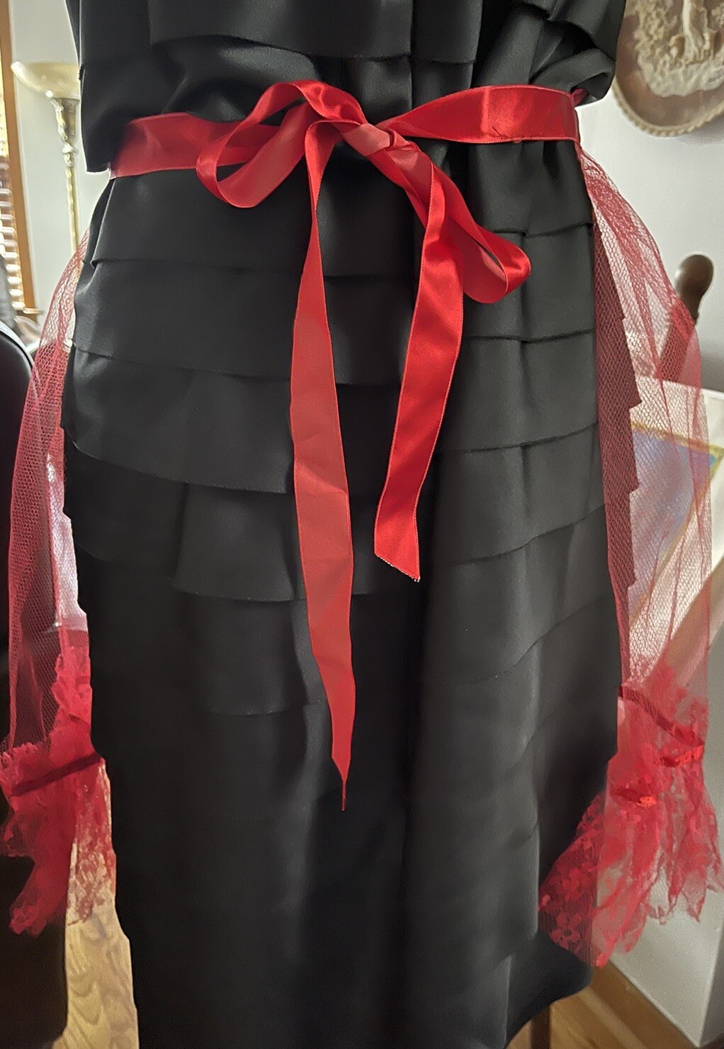 Handmade Vintage Christmas Tulle Apron With Pipe Cleaner Santa | eBay