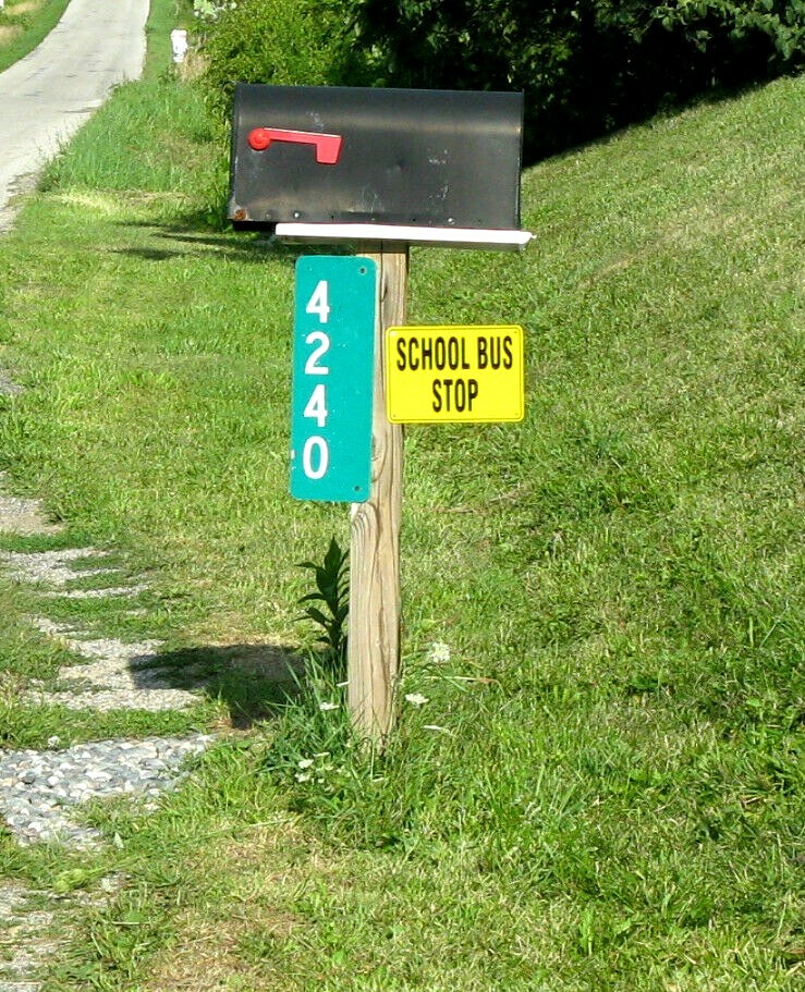 "SCHOOL BUS STOP" Safety Sign - Heavy Weight Aluminum with Easy to Read ...