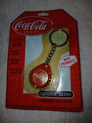 Coca Cola Squeeze Light Flashlight Keychains in Packaging Coke Bottle ...