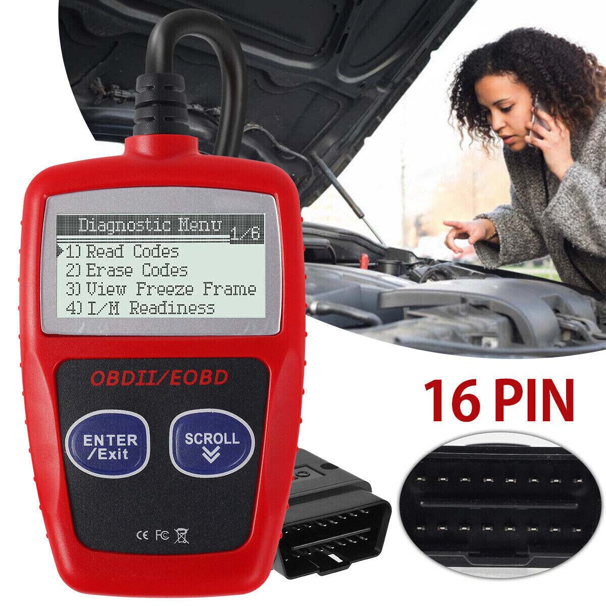 Automotive OBD Code Reader OBD2 Scanner Car Check Engine Fault ...