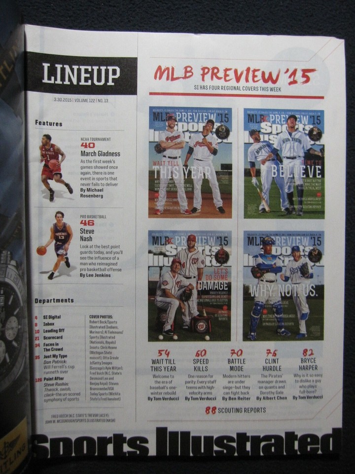 Sports Illustrated Magazine March 30 2015 MLB Preview '15 Bryce Harper ...